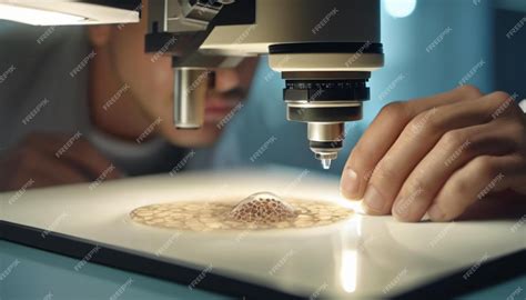 Premium Photo A Scientist Examining A Specimen Under A Microscope