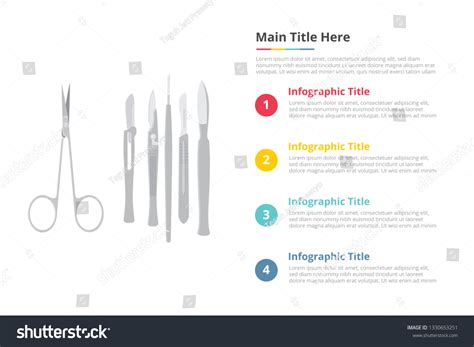 Surgery Surgical Instruments Tools Infographics Template Stock Vector