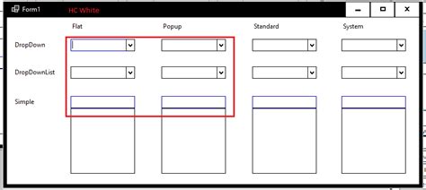 Accessibility Hc Combobox Controls Flatstyle Is Not Displayed Correctly In Design And