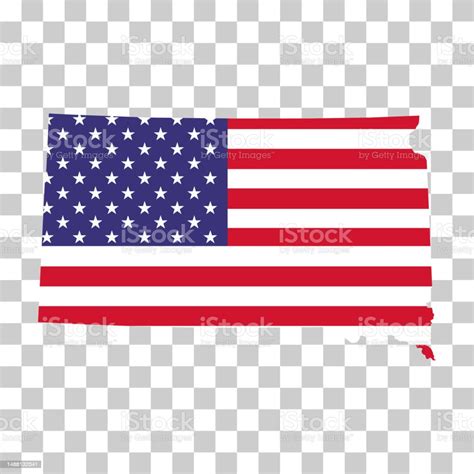 사우스 다코타 지도 모양 미국 평면 개념 아이콘 기호 벡터 일러스트 레이 션 개념에 대한 스톡 벡터 아트 및 기타 이미지 개념 검은색 국경 Istock
