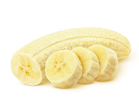Premium Photo Peeled Banana Slices On White Surface
