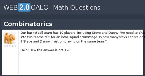 View Question Combinatorics