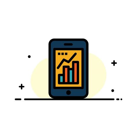 Graph Analytics Info Graphic Mobile Mobile Graph Business Flat Line Filled Icon Vector Banner