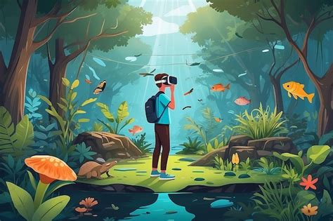 Premium Photo Illustrate A Scene With Students Using Vr Headsets To