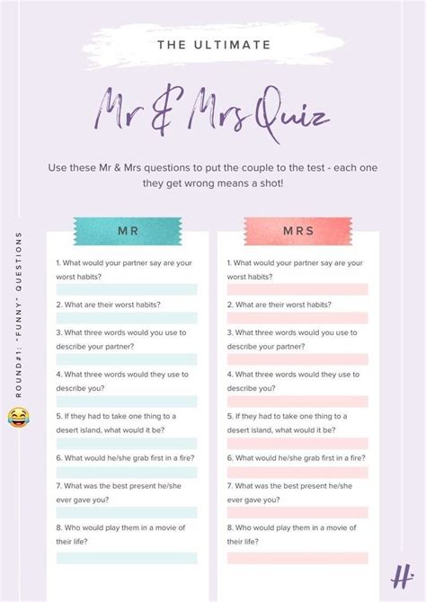 The Ultimate Mr Mrs Questions 75 Funny Naughty And Tricky Quiz Questions Artofit