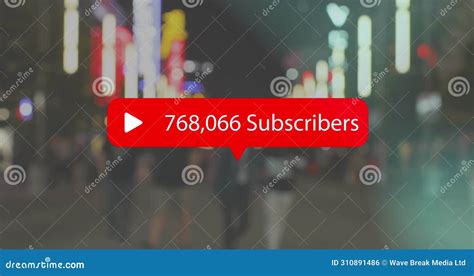 Digital Image Shows Rising Subscriber Count On A Global Social Media Network Stock Illustration