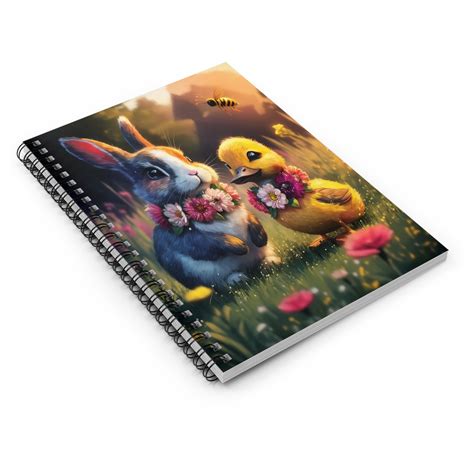 Bunny Ducky 2 Spiral Notebook Ruled Lines Etsy