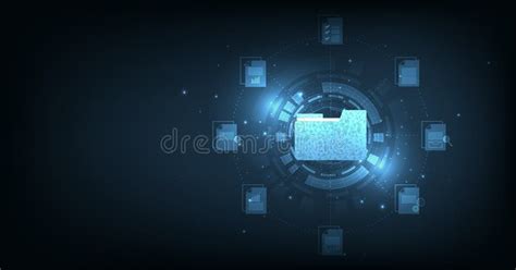 Document Management And Digital Document Paperless Operation Concept Stock Vector Illustration