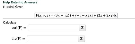 solved help entering answers 1 point given f x y z