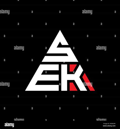 Sek Triangle Letter Logo Design With Triangle Shape Sek Triangle Logo