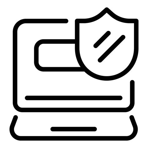 Secured Laptop Icon Outline Style 15900948 Vector Art At Vecteezy