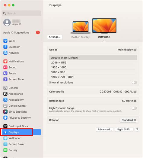 how to set up multiple monitors in macos sonoma 14 ventura 13 eizo