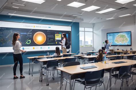 Premium Ai Image The Evolution Of Smartboards Interactive Displays In
