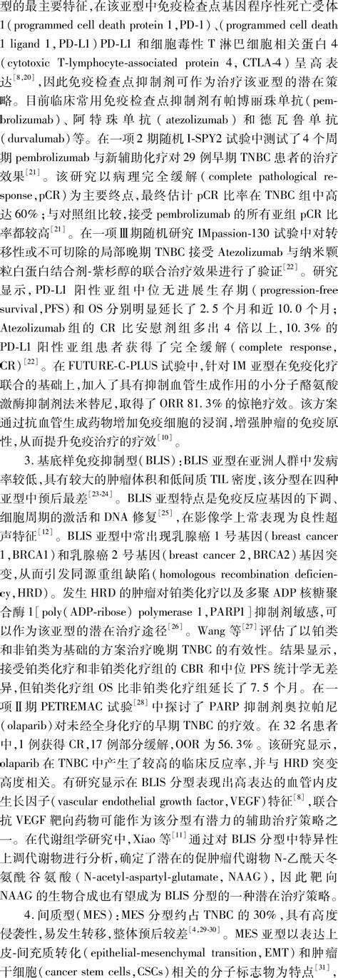 三阴性乳腺癌分子分型及诊疗进展 靶向治疗 免疫治疗 恶性肿瘤 分子 诊疗 健康界