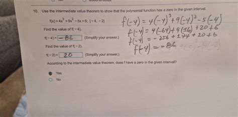 solved 10 use the intermediate value theorem to show that the