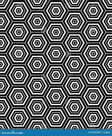 Hexagons Texture Seamless Geometric Pattern Cartoon Vector