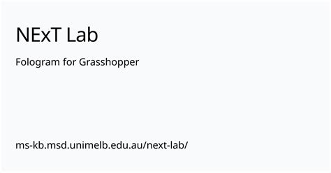 Fologram For Grasshopper Next Lab
