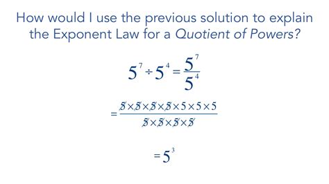 Exponent Law For A Quotient Of Powers The Get It Guide