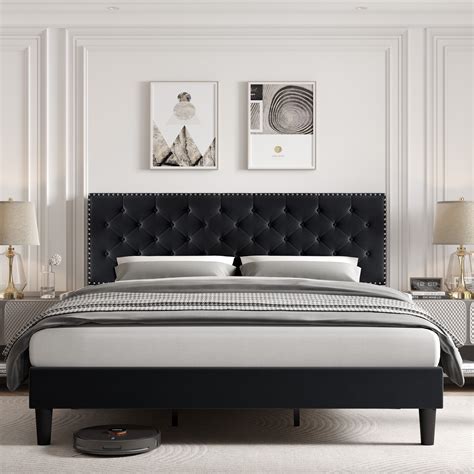 Homfa King Size Bed Modern Upholstered Platform Bed Indonesia Ubuy