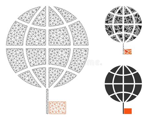 South Pole Vector Mesh Wire Frame Model And Triangle Mosaic Icon Stock Vector Illustration Of