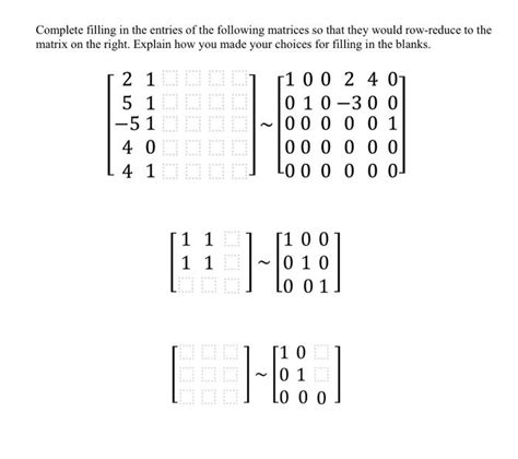 Solved Complete Filling In The Entries Of The Following