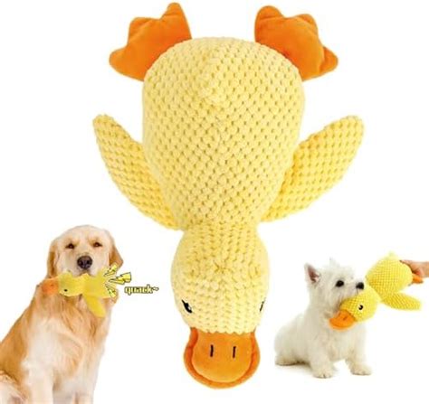 Yewcep Hundespielzeug Unzerstörbar Anti Stress Ente Für Hunde Gelbes