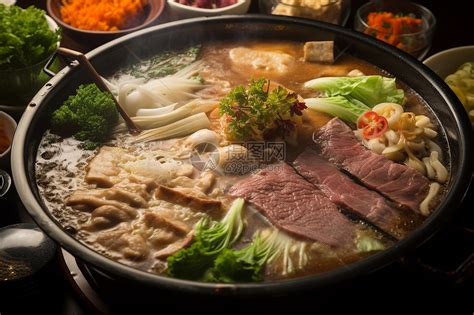 锅中健康的蔬菜和牛肉高清图片下载 正版图片600741664 摄图网