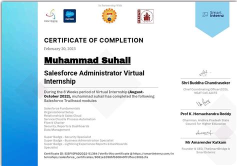 Shaik Muhammad Suhail On Linkedin Salesforce Share Internship
