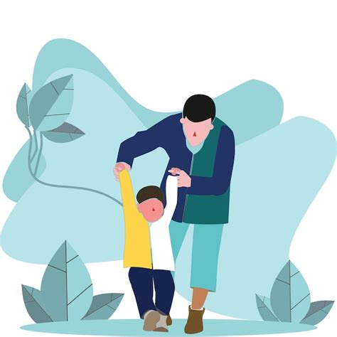 Padre Ayudando A Su Hijo Clipart