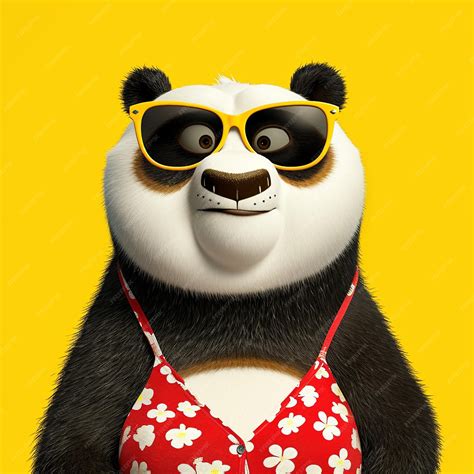 Premium Photo Panda Bear Female With A Bikini