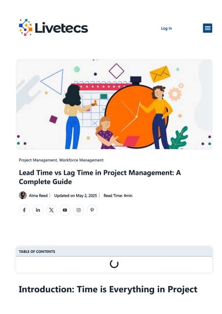 Lead Time Vs Lag Time In Project Management 2025 Guide Pdf