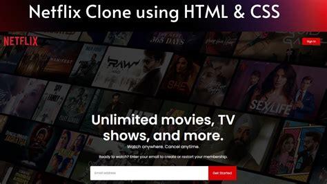how to make netflix website clone using html and css youtube