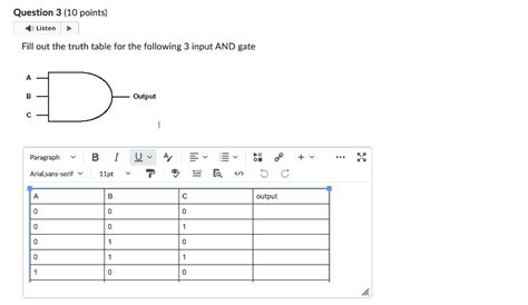 Solved Fill Out The Truth Table For The Following Input Chegg Com