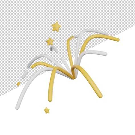 투명 배경에 폭죽 불꽃놀이 파티 측면 보기 3d 렌더링 그림 프리미엄 Psd 파일
