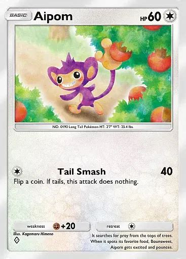 Aipom Common · Mega Rising B1 185 · Pokémon Tcg Pocket Pokémon Zone