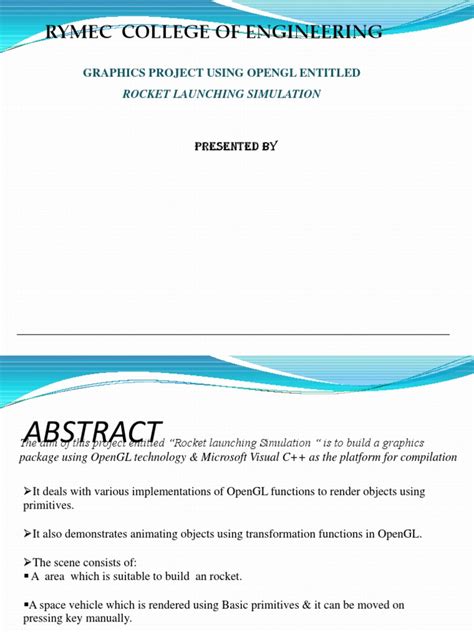 Pdf Graphics Project Using Opengl Entitled Rocket Launching Simulation Dokumentips