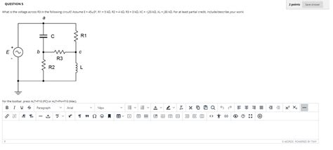 Solved QUESTION 5 2 Points Save Answer What Is The Voltage Chegg Com