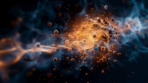 Abstract Visualization Of Molecule Interaction With Vibrant Colors Depicting Scientific And