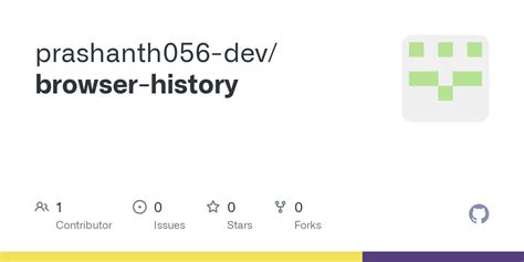 GitHub Prashanth Dev Browser History