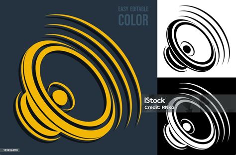 음파와 음악 스피커의 볼륨 아이콘 디스코 장비 흰색 배경에 격리된 간단한 흑백 벡터 스피커에 대한 스톡 벡터 아트 및 기타