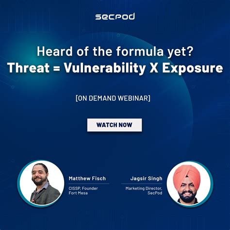 Heard Of The Formula Yet Threat Vulnerability X Exposure Secpod