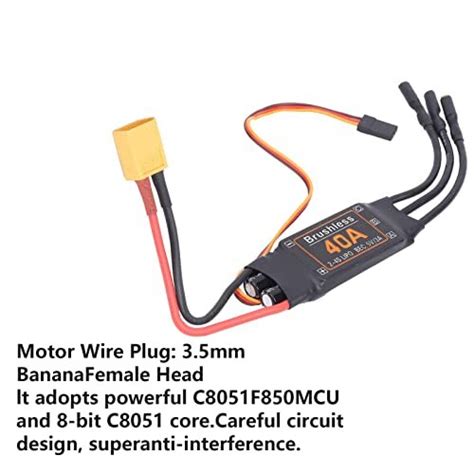 40A Brushless ESC With XT60 Connector Brushless Motor Electric Speed Controller BEC Output 5V