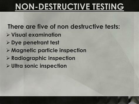 PPT NON DESTRUCTIVE TESTING PowerPoint Presentation Free Download ID