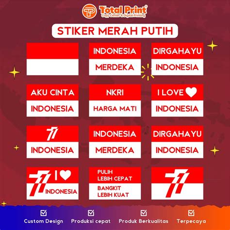 Jual Stiker Bendera Pipi Stiker Bendera Indonesia Untuk Pipi Stiker 17 Agustus Stiker