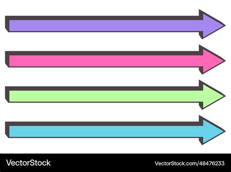 Long Straight Arrow Horizontal Bold Cursor Line Vector Image