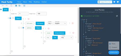 Mock Turtle Gui Approach To Generating Realistic Mock Json Data