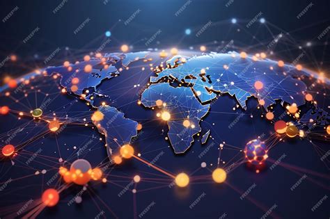 Premium Photo Global Network Connection Concept Big Data Visualization Social Network