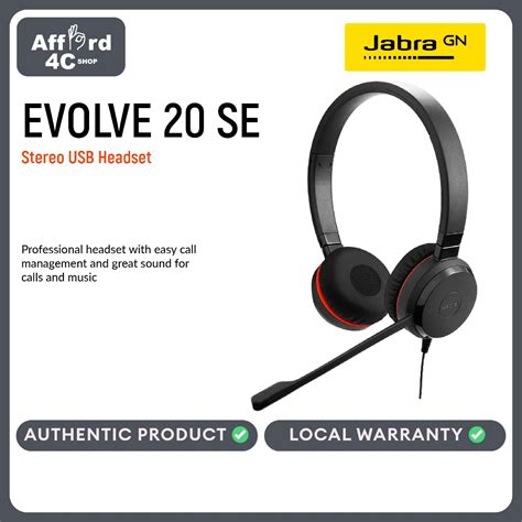 Jabra Evolve Se Special Edition Leatherette Stereo Usb Headset Shopee Philippines