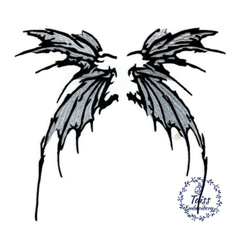 Spine Back Patch Wings Patch Patch Bone Large Embroidered Etsy