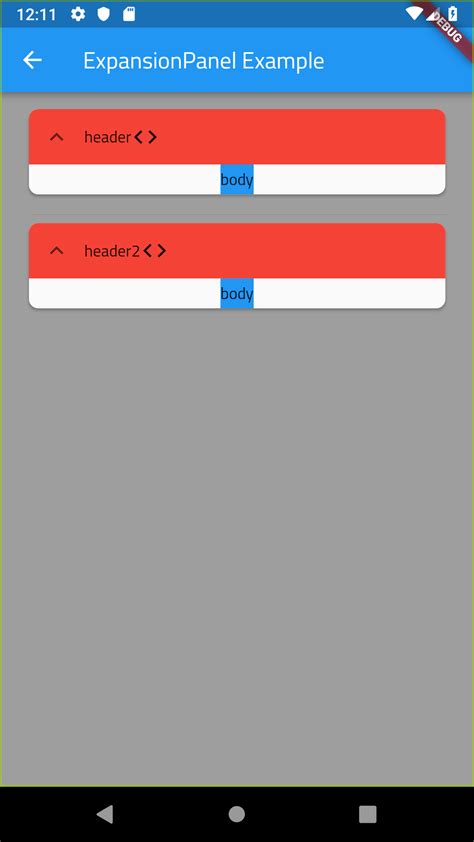 Dart Giving The Header And Body Of Expansionpanellist Different